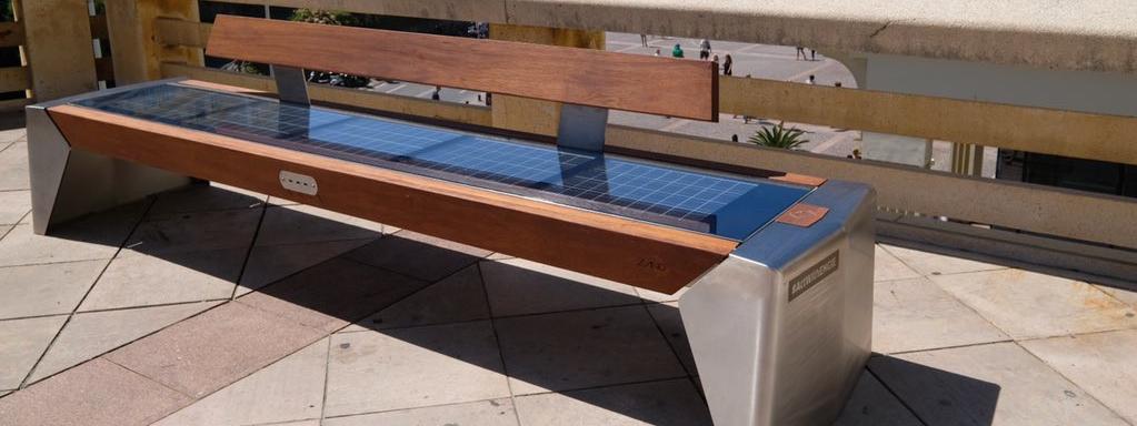 Solar benches at G7. SMART technology from ZANO